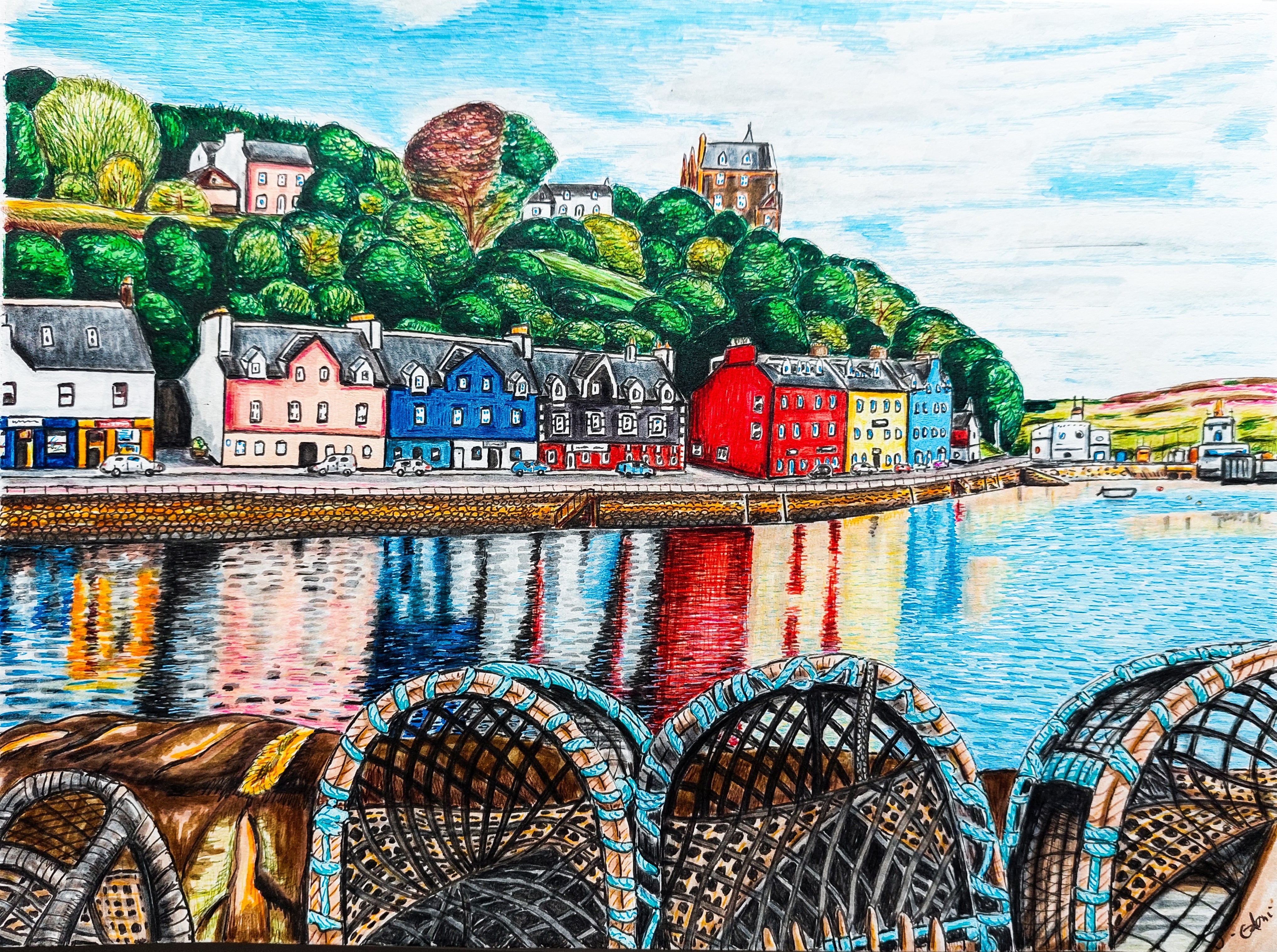 Vibrant Artwork by Glasgow Artist Joe Edoni | Unique Pen Drawings ...
